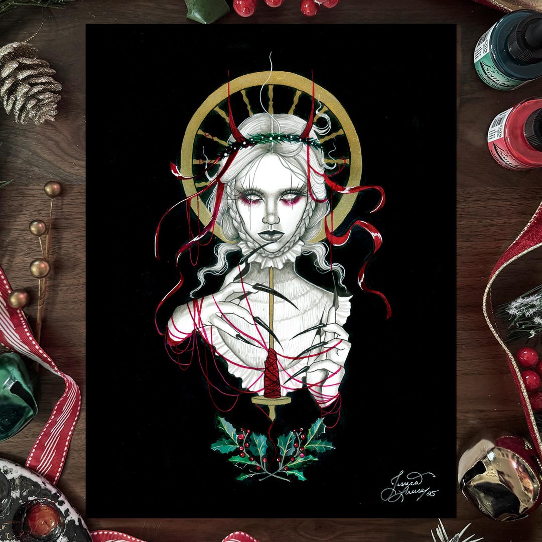 Frau Perchta - Art Print Christmas Holiday Folklore - Etsy