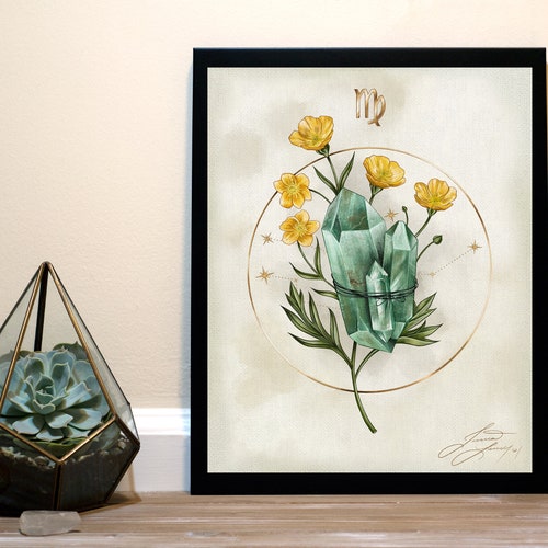 Virgo Portrait Zodiac Art Print - Etsy