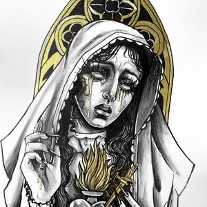 Hagiophobia - Fear of Saints - Inktober Art Print - Etsy