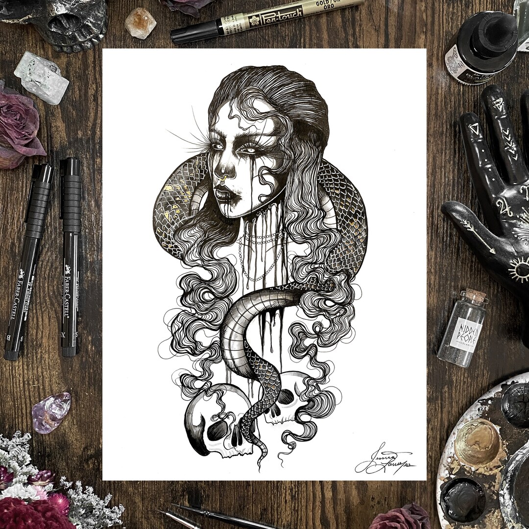 Lamia Original Inktober Pen and Ink Drawing - Etsy