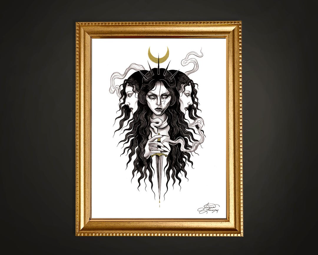 Hecate Greek Mythology - Inktober Art Print - Etsy