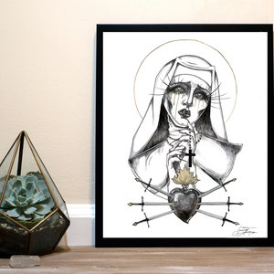 Ghost Nun of Borley Rectory Inktober Art Print - Etsy