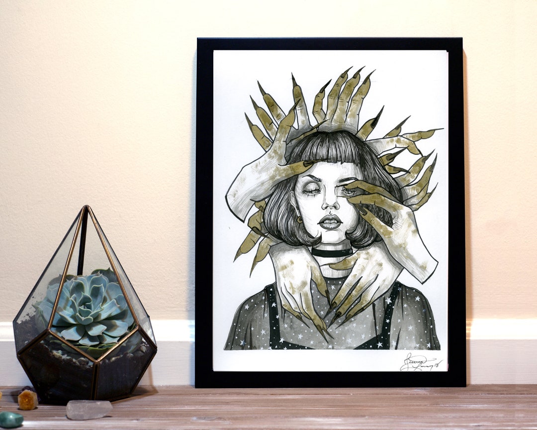 Chirophobia Fear of Hands Phobia Pen and Ink Inktober Art Print - Etsy