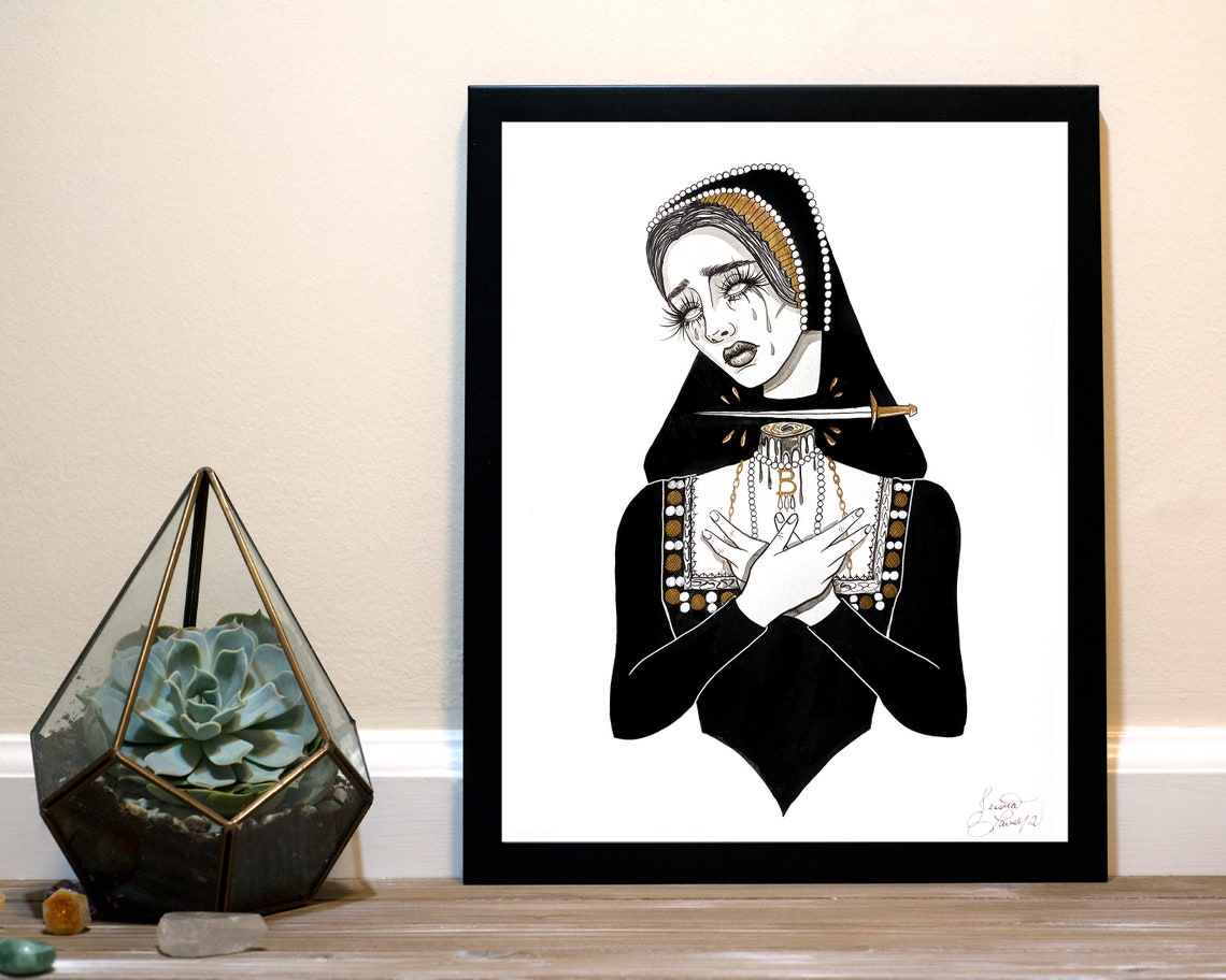 Anne Boleyn Inktober Art Print - Etsy