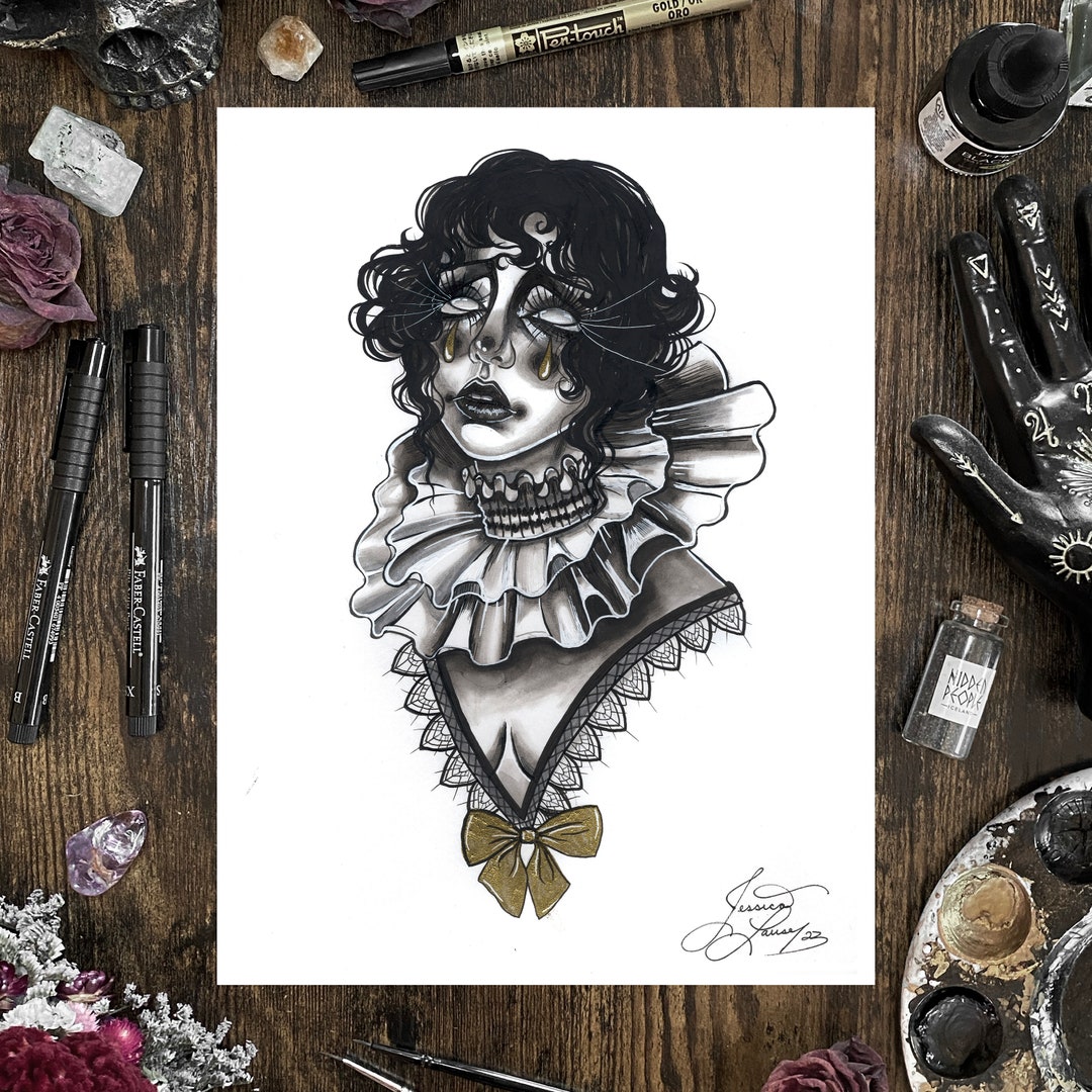 Coulrophobia - Fear of Clowns - Original Pen and Ink Drawing - Etsy