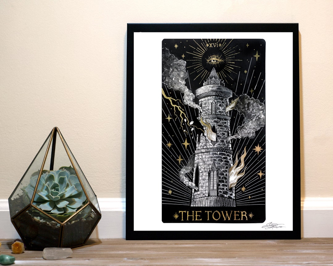 The Tower - Tarot Card Art Print - Etsy