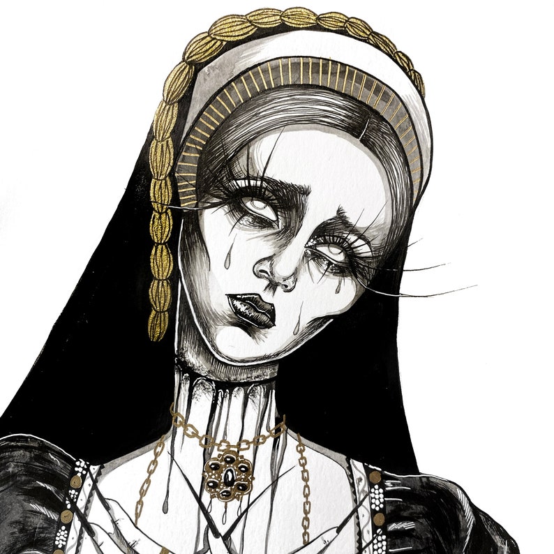 Catherine Howard Inktober Art Print - Etsy