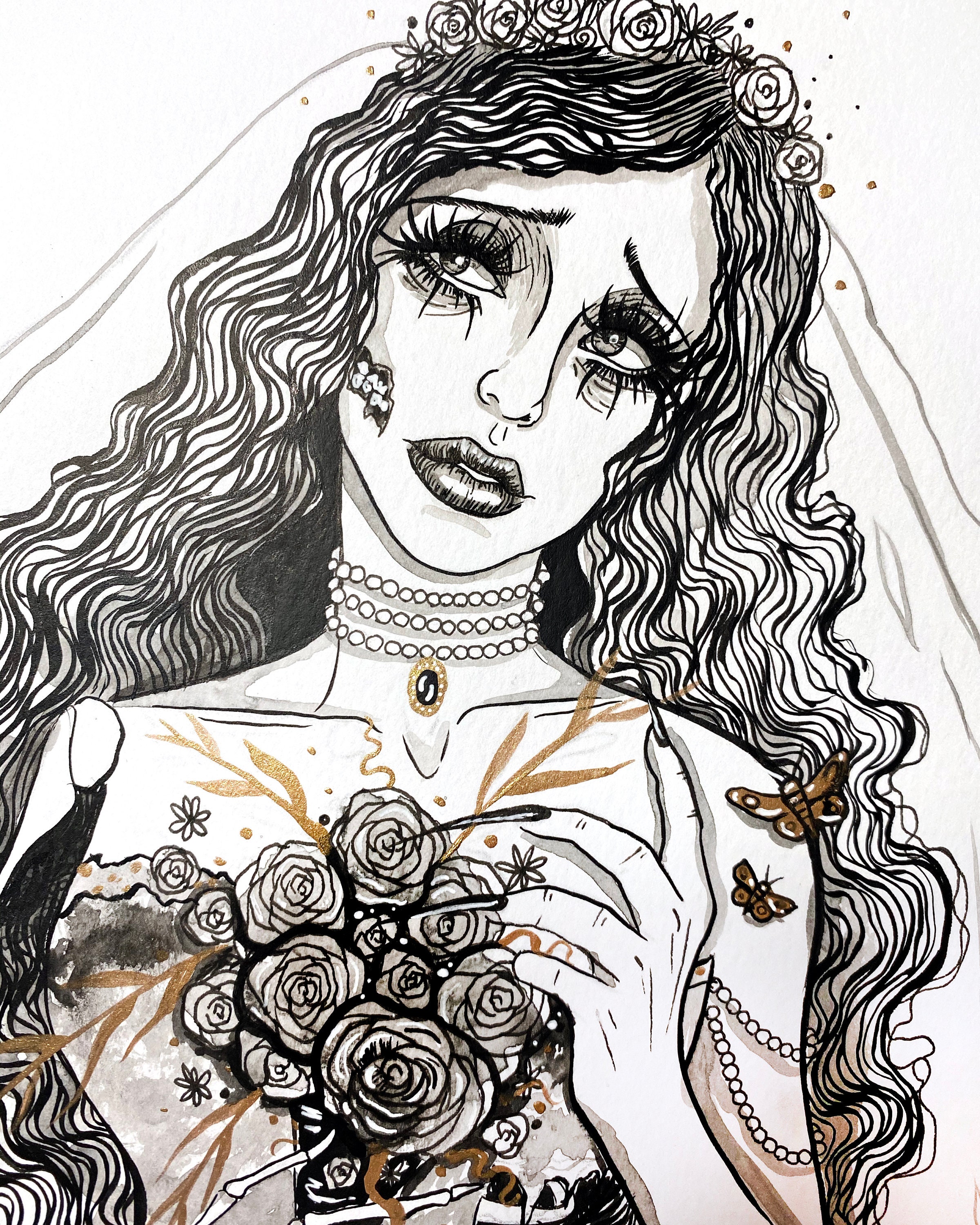 Corpse Bride Inktober Art Print - Etsy