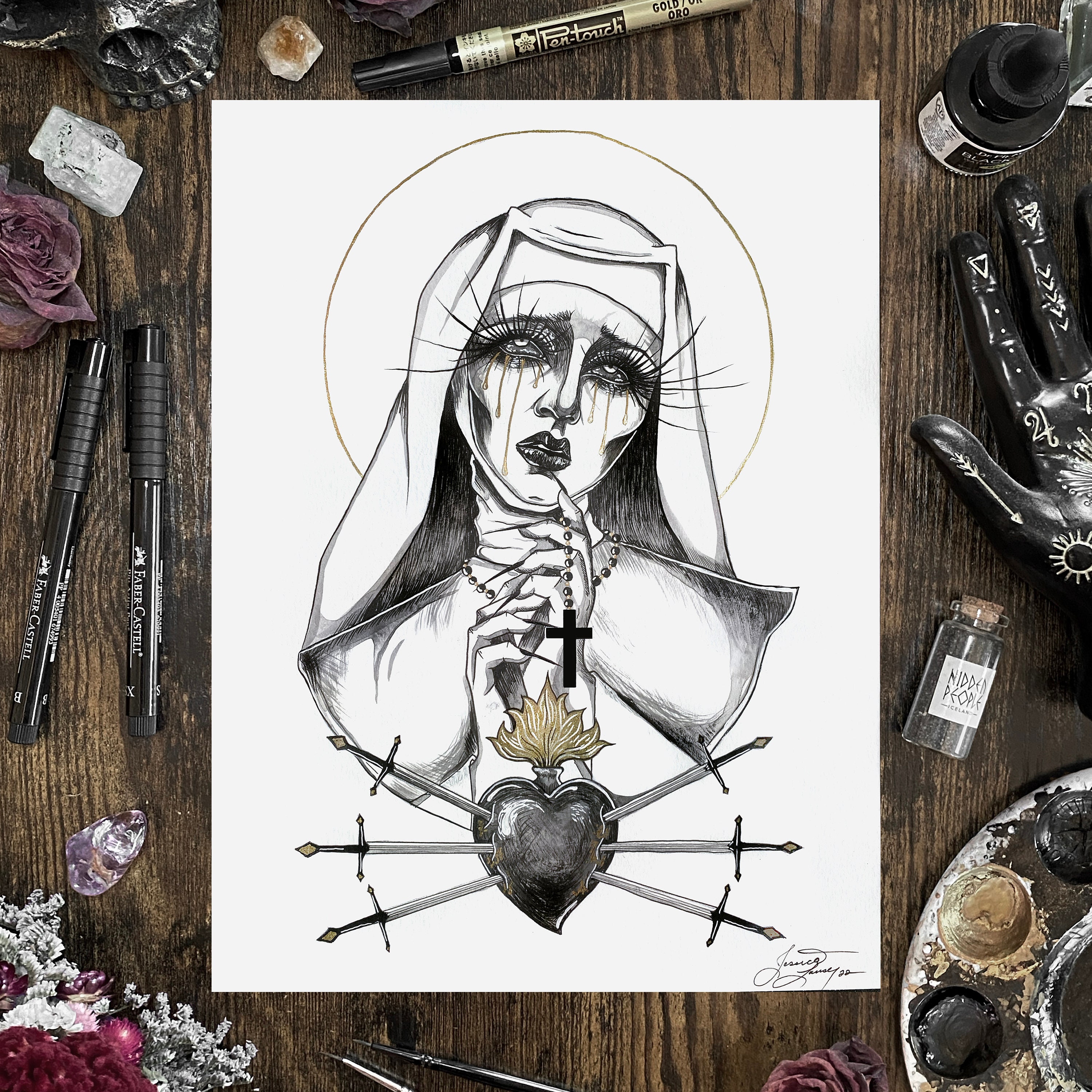Ghost Nun of Borley Rectory Original Pen and Ink Drawing - Etsy Hong Kong