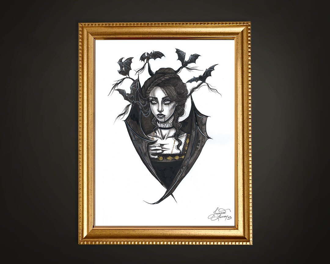 Chiroptophobia - Fear of Bats - Inktober Art Print - Etsy