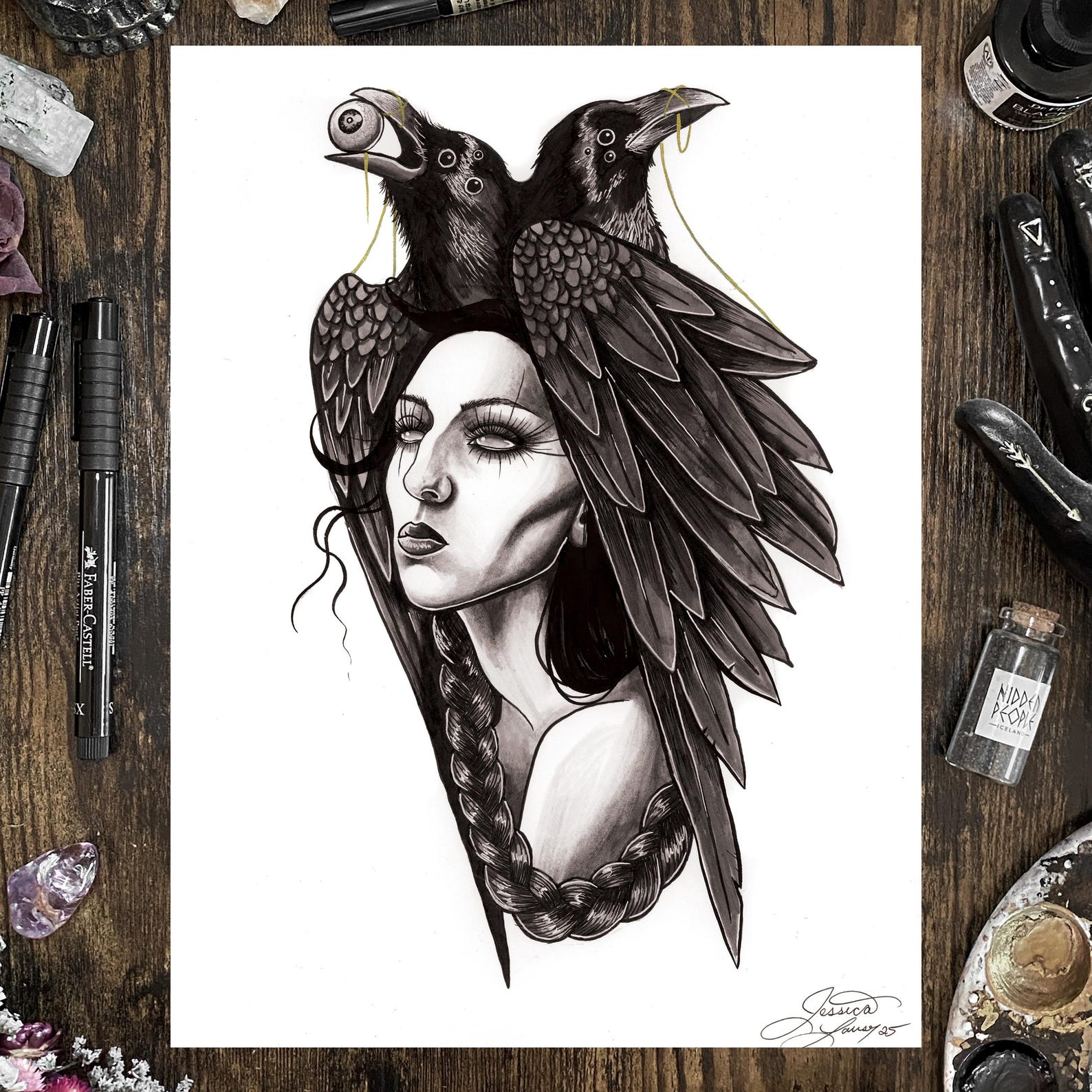 Raven Mockers | Cherokee Folklore - Original Pen and Ink Drawing - Etsy