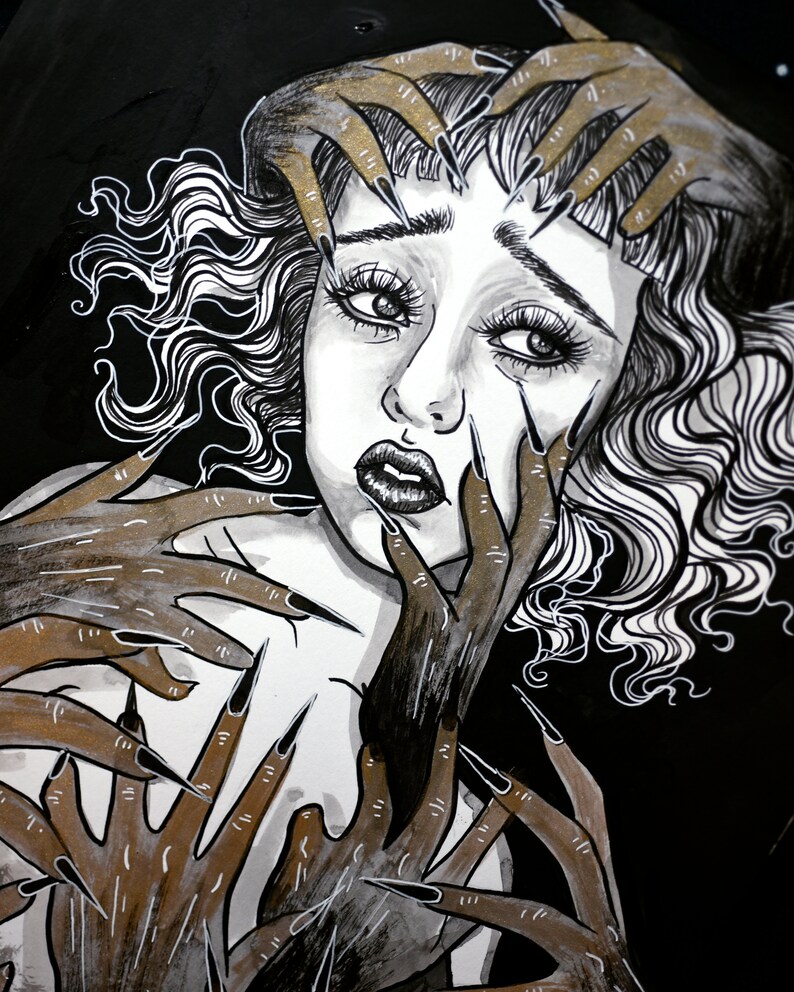 Shadows Original Pen & Ink Inktober Illustration Artwork - Etsy