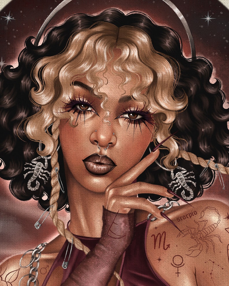 Scorpio Portrait Zodiac Art Print - Etsy