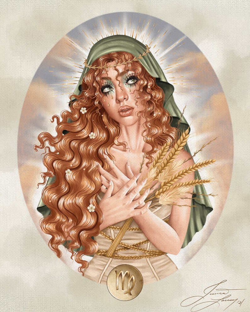 Virgo Portrait - Zodiac Art Print - Etsy