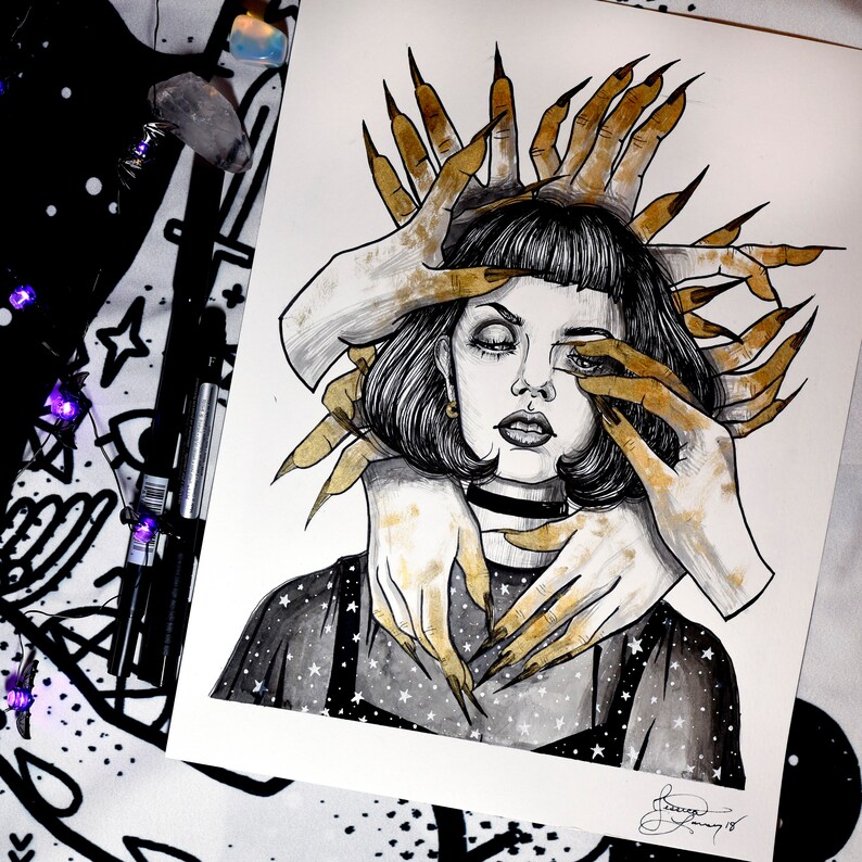 Chirophobia Fear of Hands Phobia Pen and Ink Inktober Art - Etsy