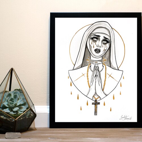 Anna Sydow lady in White Inktober Art Print - Etsy