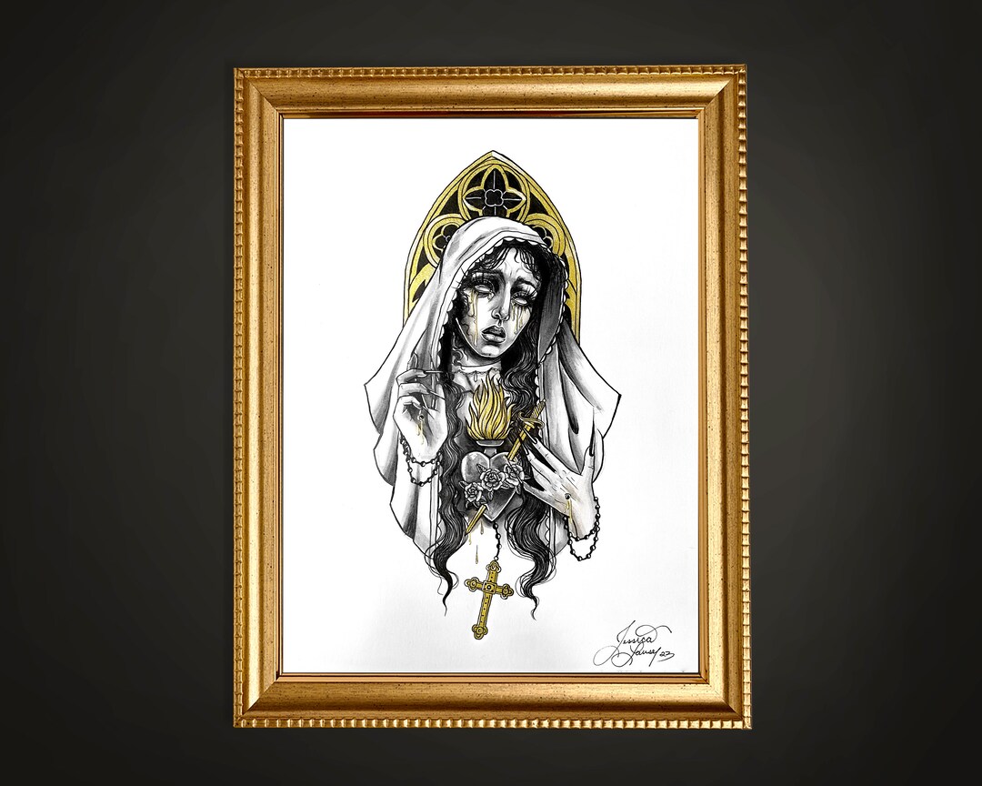 Hagiophobia - Fear of Saints - Inktober Art Print - Etsy