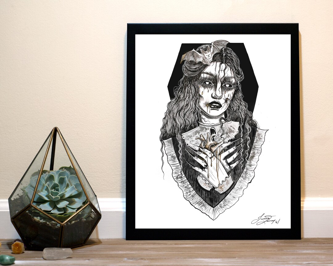 Mercy Brown Vampire - Inktober Art Print - Etsy