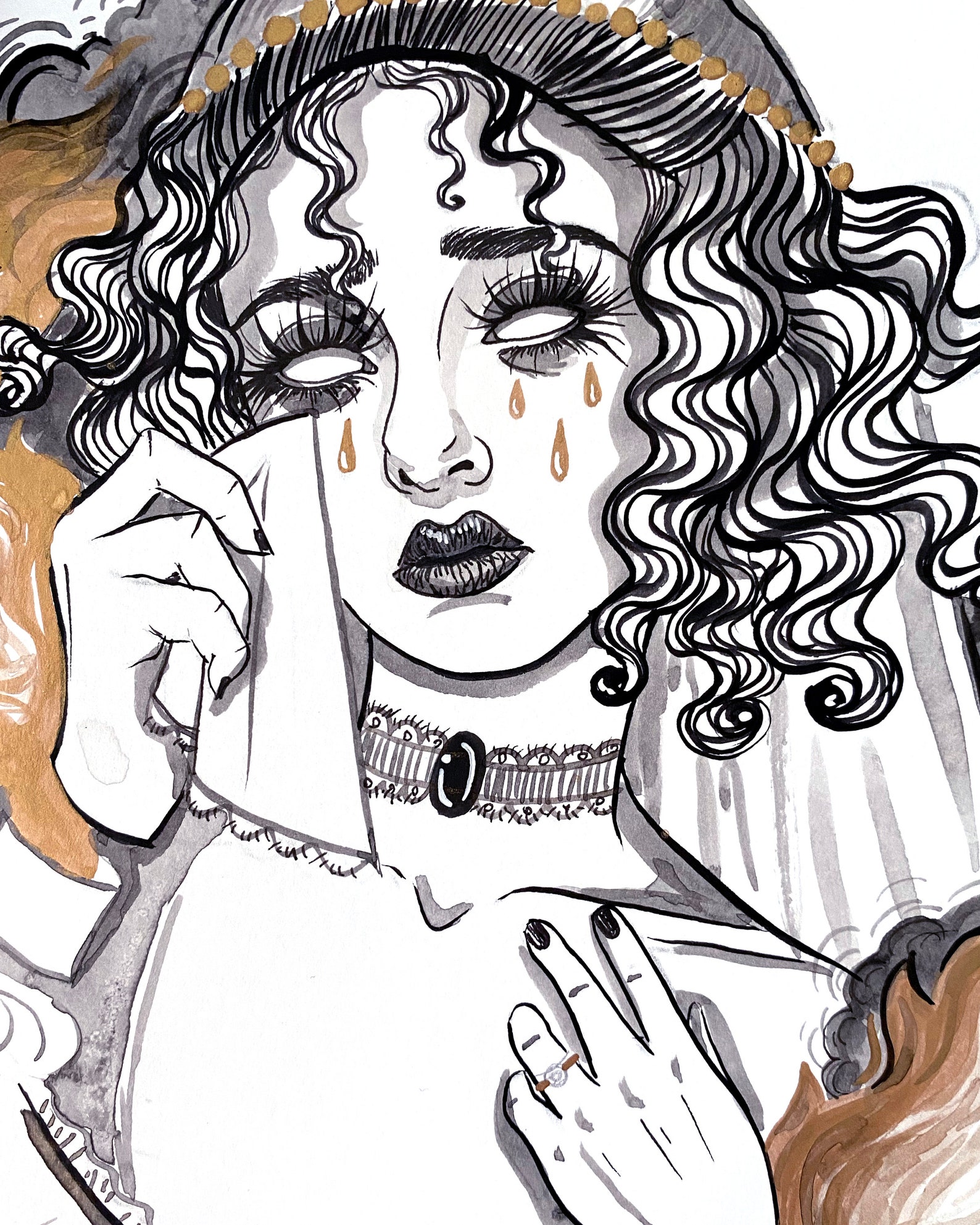 White Lady Inktober Art Print - Etsy