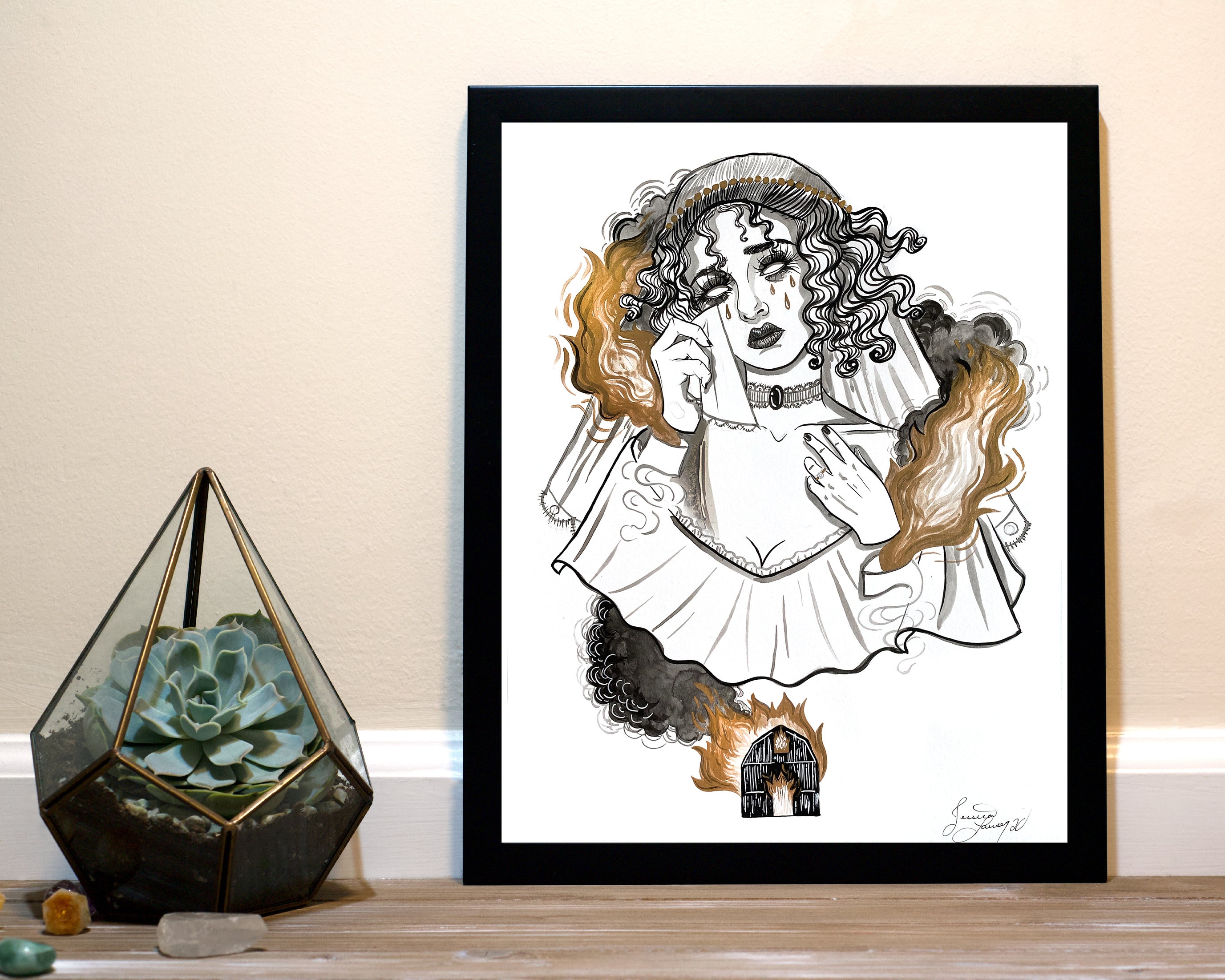 White Lady Inktober Art Print - Etsy