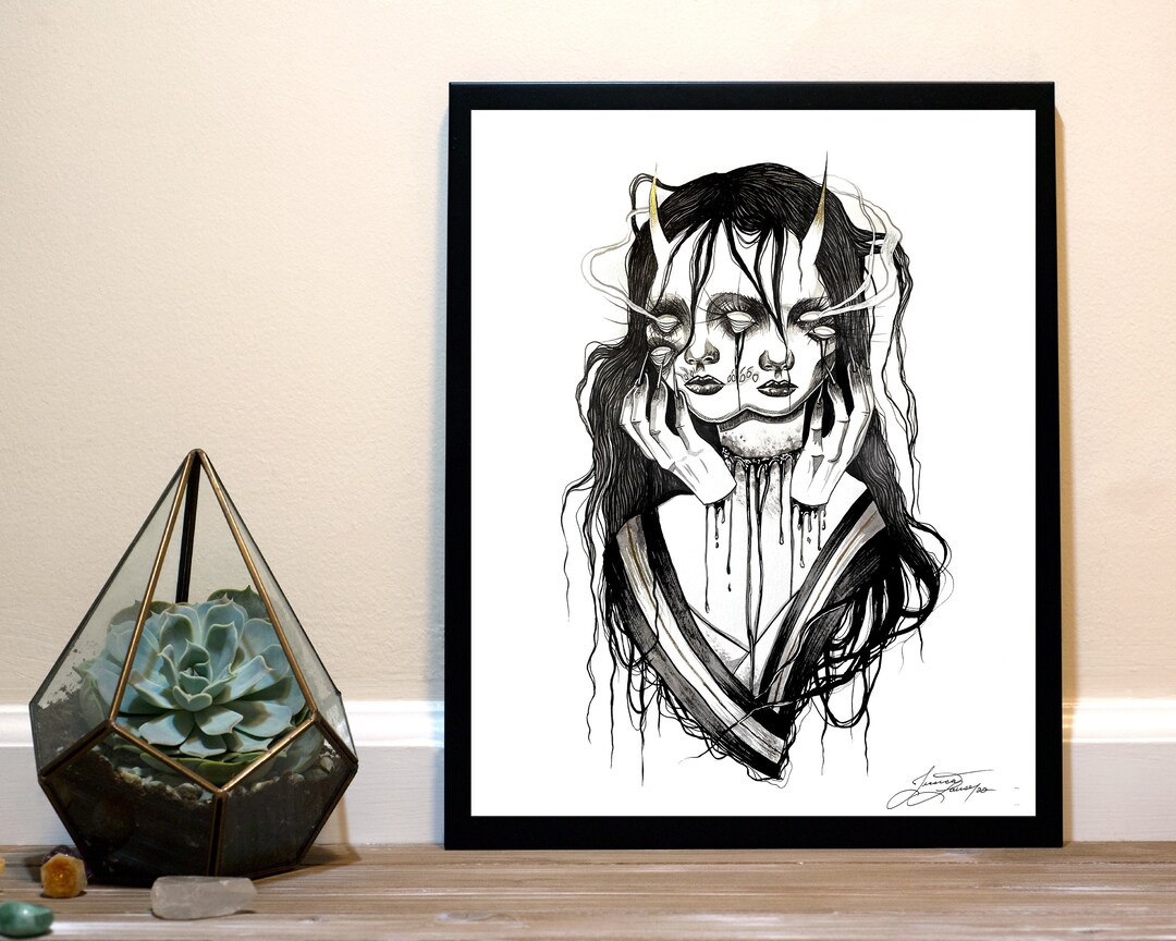 Ghost of Oiwa Inktober Art Print - Etsy