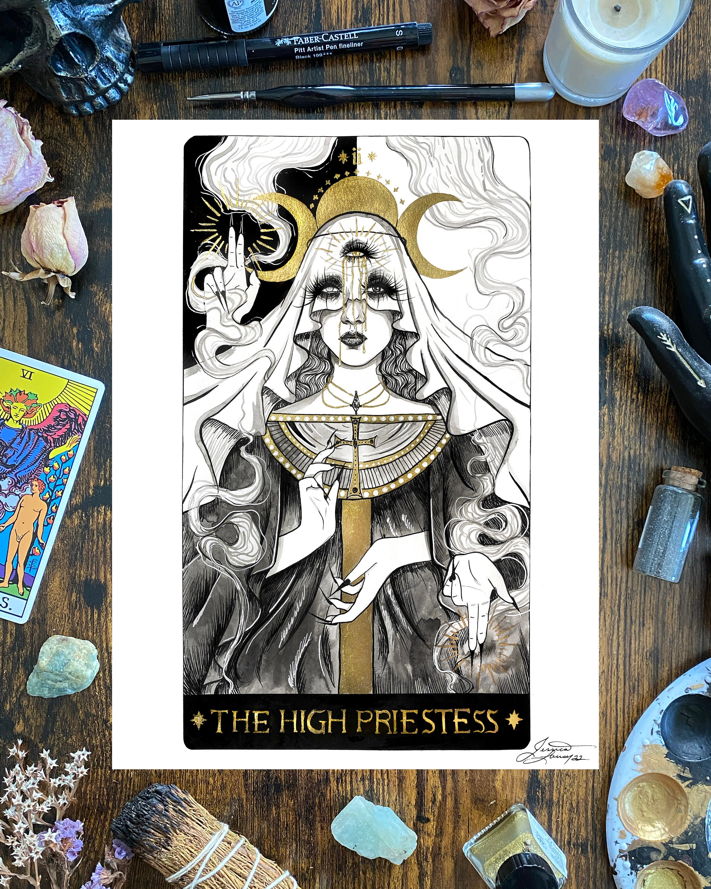 The High Priestess Tarot Card Art Print - Etsy UK