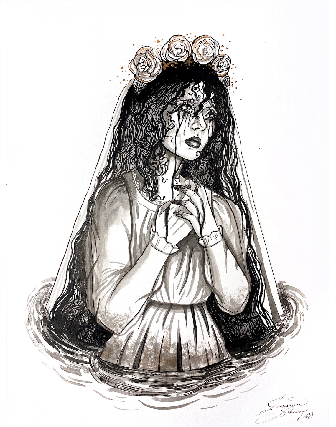 La Llorona Inktober Art Print - Etsy