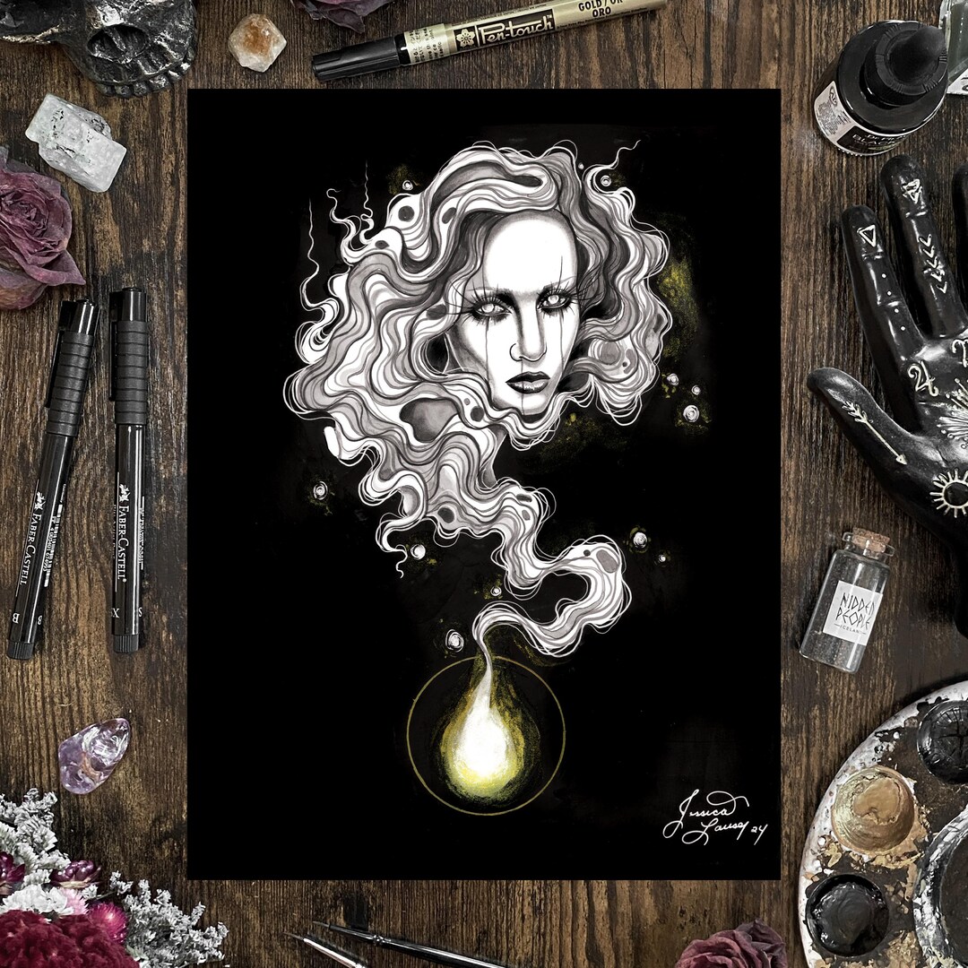 Will-o'the-wisp Original Pen and Ink Drawing - Etsy