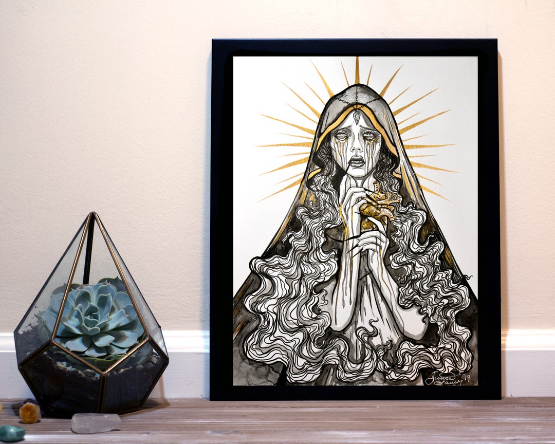 Weeping - Original Pen & Ink Inktober Illustration Artwork - Etsy