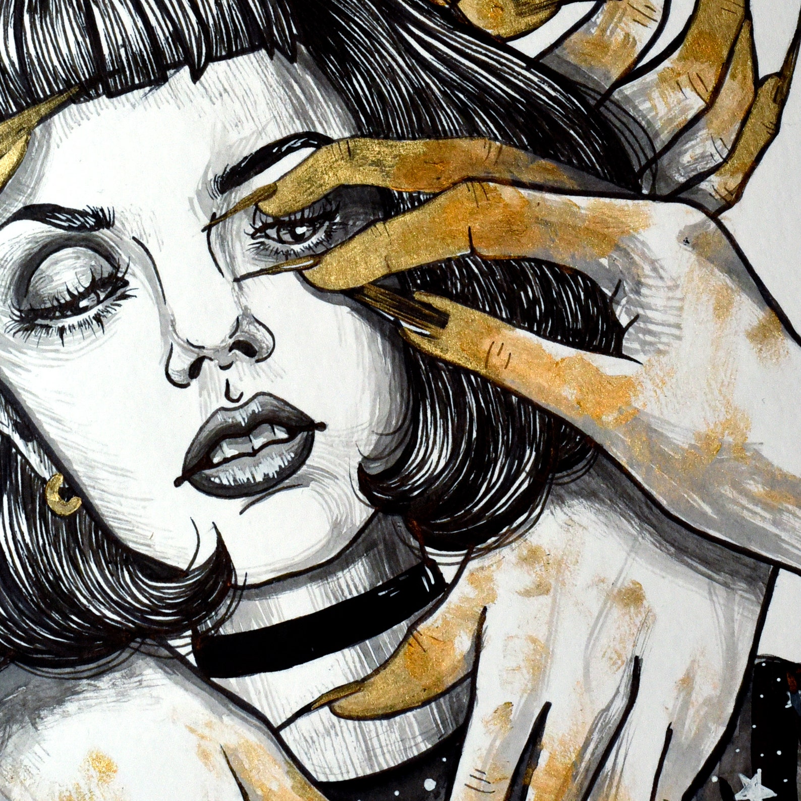 Chirophobia Fear of Hands Phobia Pen and Ink Inktober Art - Etsy