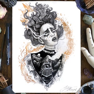 Screaming Jenny - Inktober Art Print - Etsy