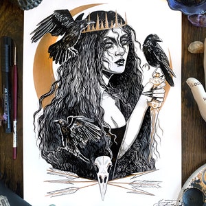 Badb Catha - Inktober Art Print - Etsy Canada