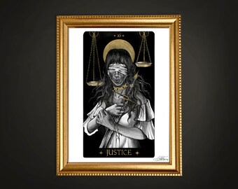 Justice - Tarot Card Art Print - Etsy