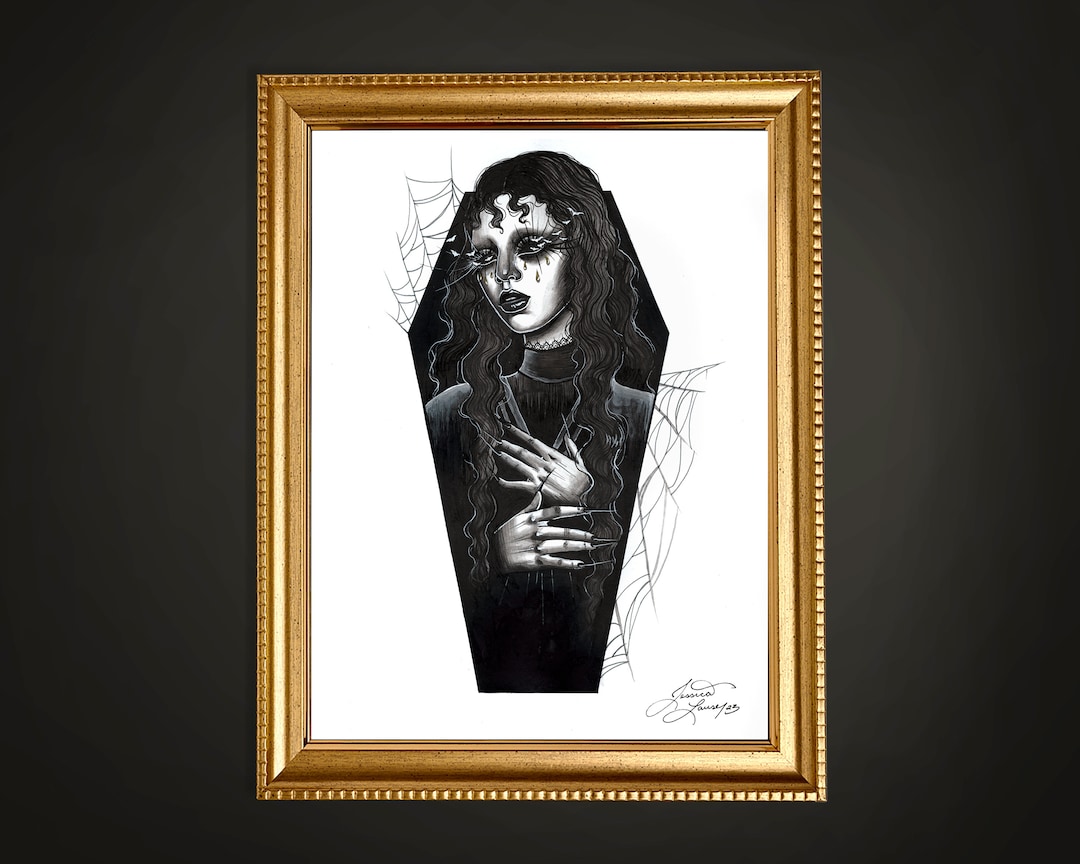 Taphophobia Fear of being buried alive Inktober Art Print - Etsy.de