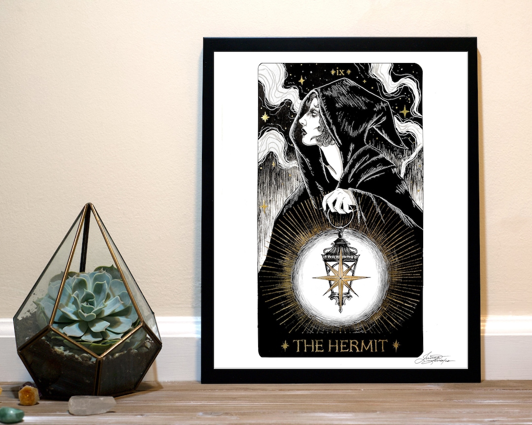 The Hermit - Tarot Card Art Print - Etsy