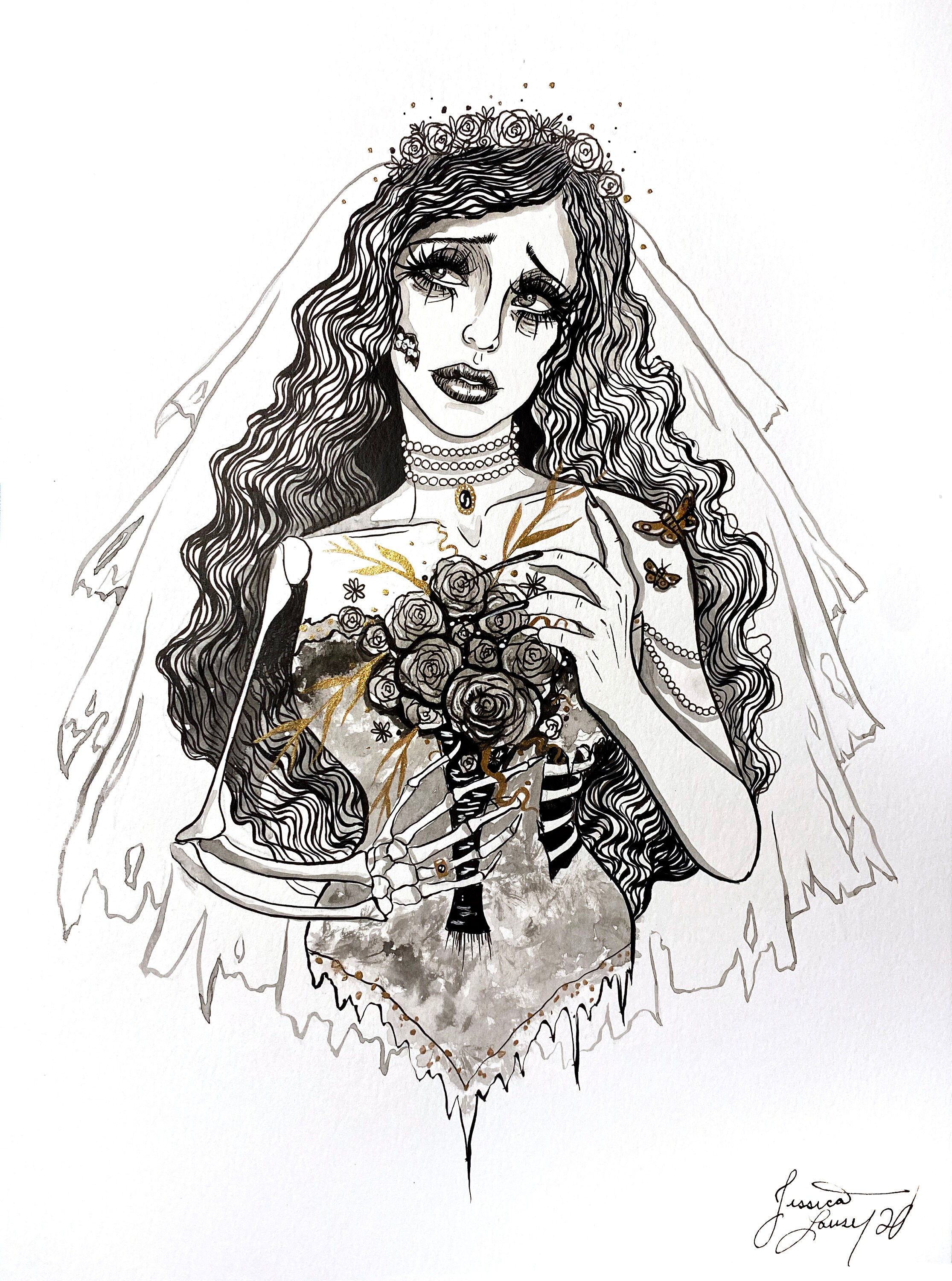 Corpse Bride Inktober Art Print - Etsy