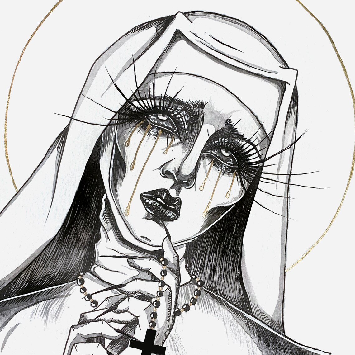 Ghost Nun of Borley Rectory Original Pen and Ink Drawing - Etsy