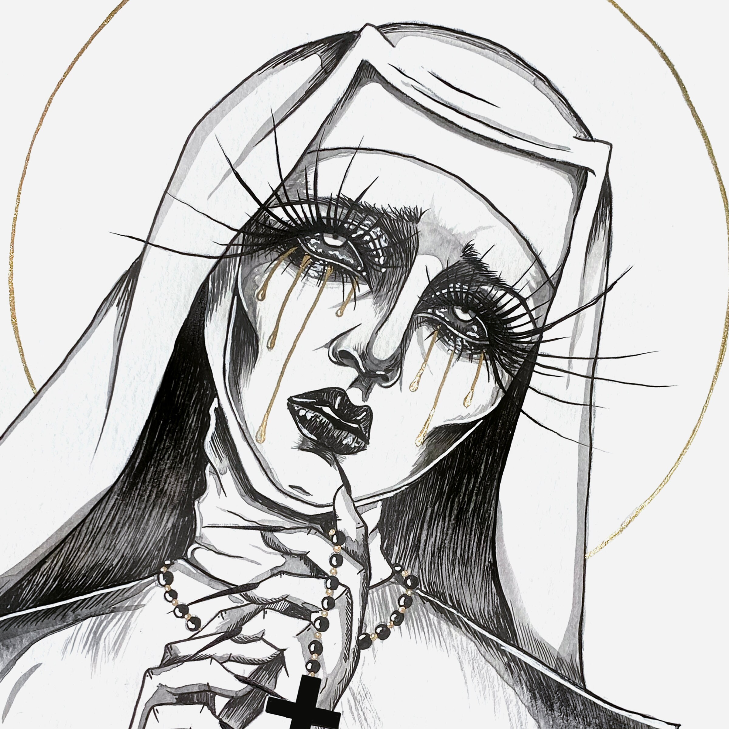 Ghost Nun of Borley Rectory Original Pen and Ink Drawing - Etsy Israel