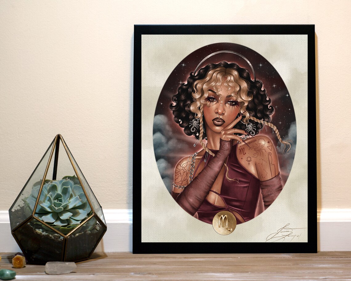 Scorpio Portrait Zodiac Art Print | Etsy