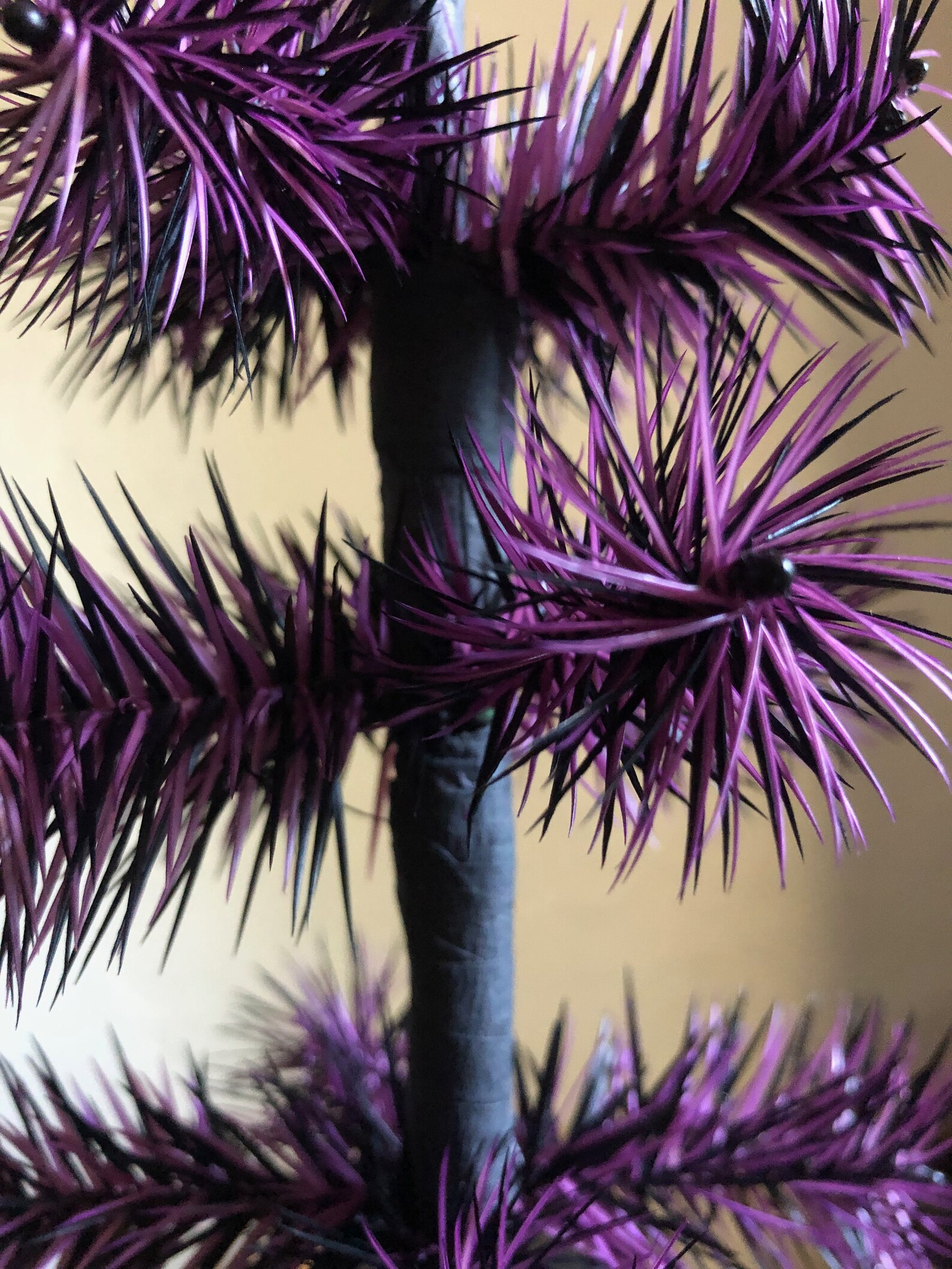 14 Halloween Feather Tree Purple & Black With Spooky Gifts Under the ...