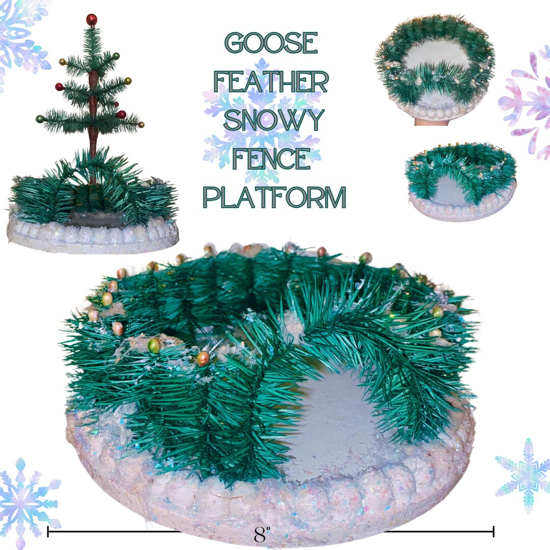 Goose Feather Tree Platform Base ~ Vintage Style Pedestal~ 8 Inch Fence ...