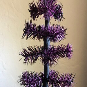 14 Halloween Feather Tree Purple & Black With Spooky Gifts Under the ...