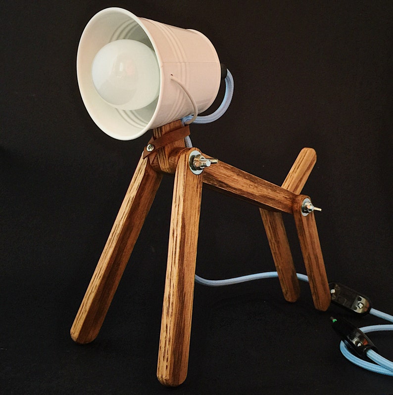 Witte lamp Houten bureaulamp voor kinderen De lamp van het | Etsy
