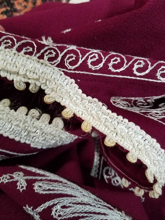 60s/70s Maroon Boho Hippy Cult Caftan Ethnic Moroccan… - Gem