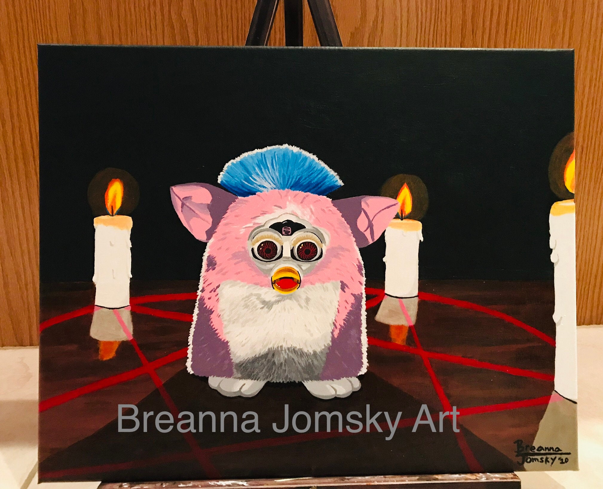 Satanic Furby Pentagram Acrylic Painting on a 16" by 20" Canvas - Etsy