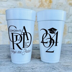 Personalized Graduation Cups, Styrofoam, Monogrammed, Custom, Roadie ...