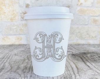 Personalized Coffee Cups With Lids Monogrammed Custom | Etsy