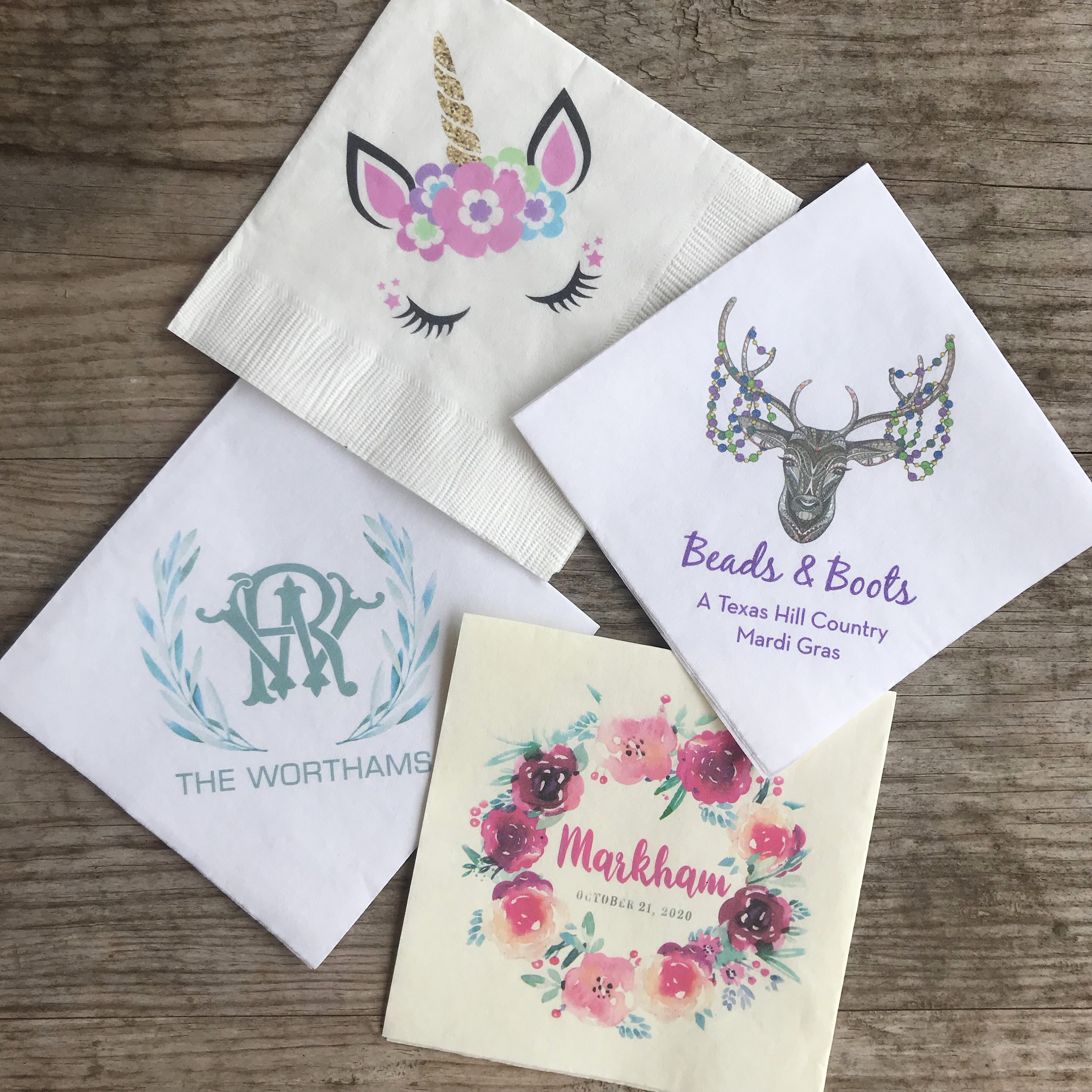 Custom Full Color 3ply Napkins, Wedding Napkin, Personalized Wedding ...