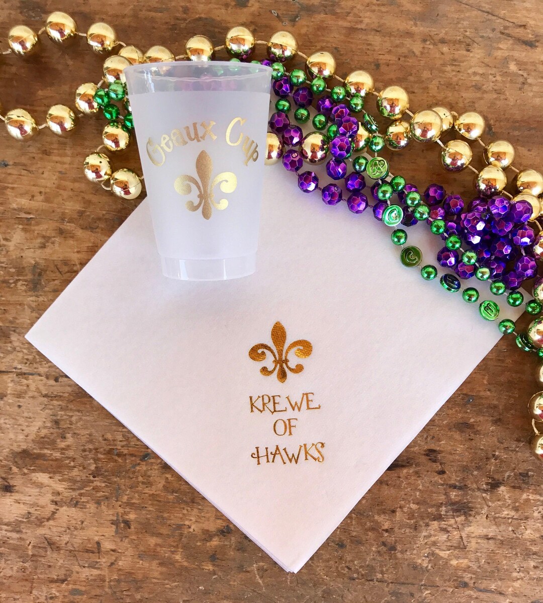 Mardi Gras Cups, Shatterproof, Personalized, Custom, Frosted, Frost ...
