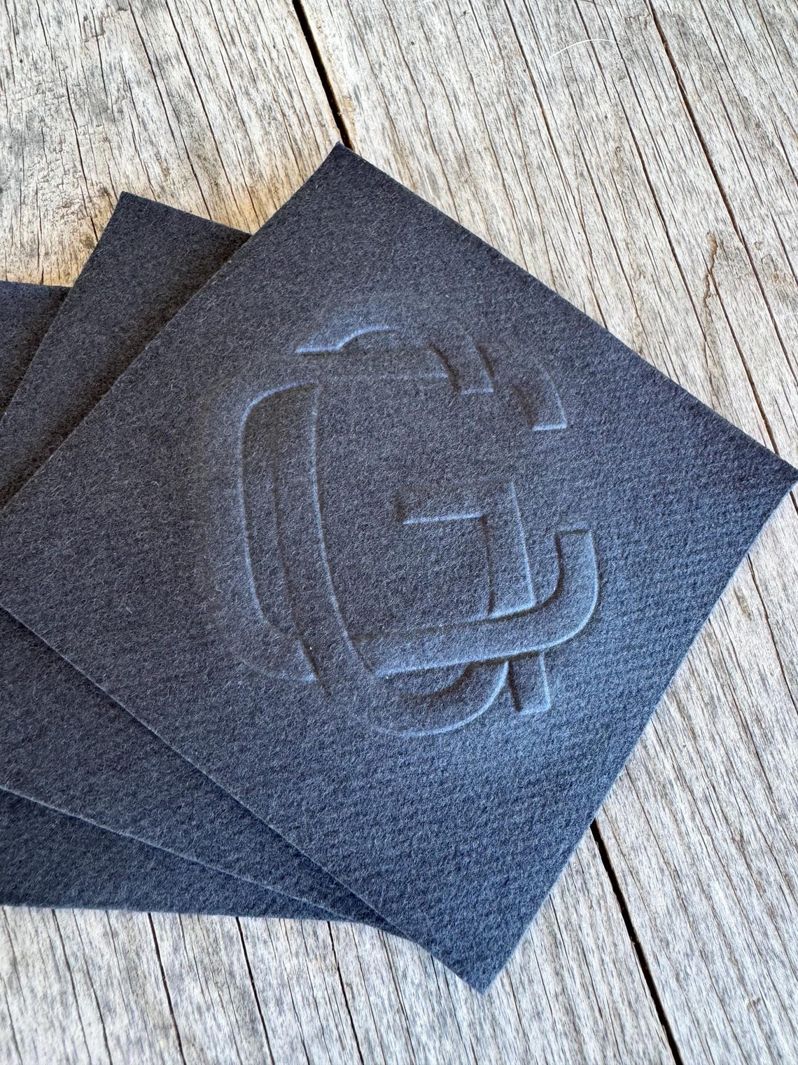 Embossed Napkins, Interlocking Monogram, Monogrammed Linen Like ...